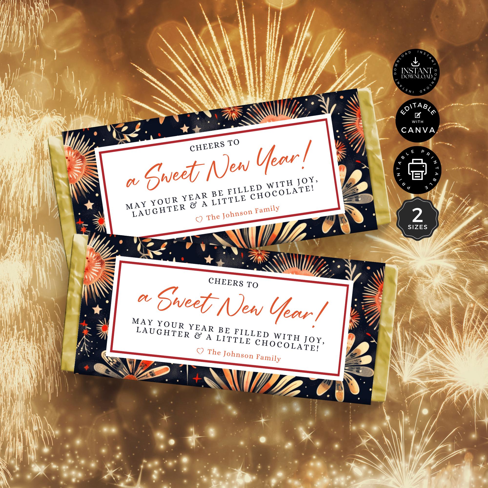 New Year's Chocolate Candy Wrapper Template, Candy Bar, Hershey & Aldi ...