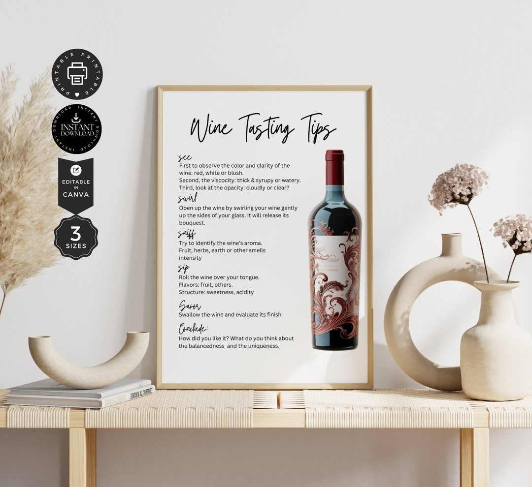 Wine Tasting Sign Printable Template, Wine Tasting Tips, Blind Wine ...