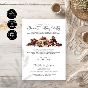 Chocolate Tasting Party Invitation Template, Home Party Invite ...