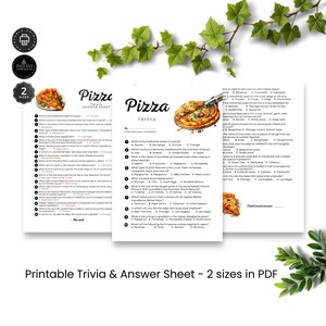 Pizza Trivia Quiz & Answer, Pizza Night, Home Party, Get Together, Fun ...
