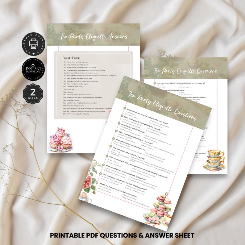 Tea Party Etiquette Question & Answer, High Tea Manners, Trivia, Tea ...