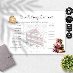 Cake Tasting Scorecard Template, Cake Tasting Night, Home Party Kit ...