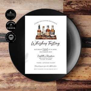 Whiskey Tasting Home Party Invitation Template, Scotch Whisky Night ...