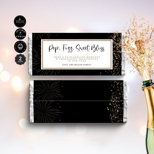 New Year's Chocolate Candy Wrapper Template, Candy Bar, Hershey & Aldi ...