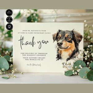 Thank You Card to Veterinarian Template, Dogs, Puppy, Gratitude, Animal ...