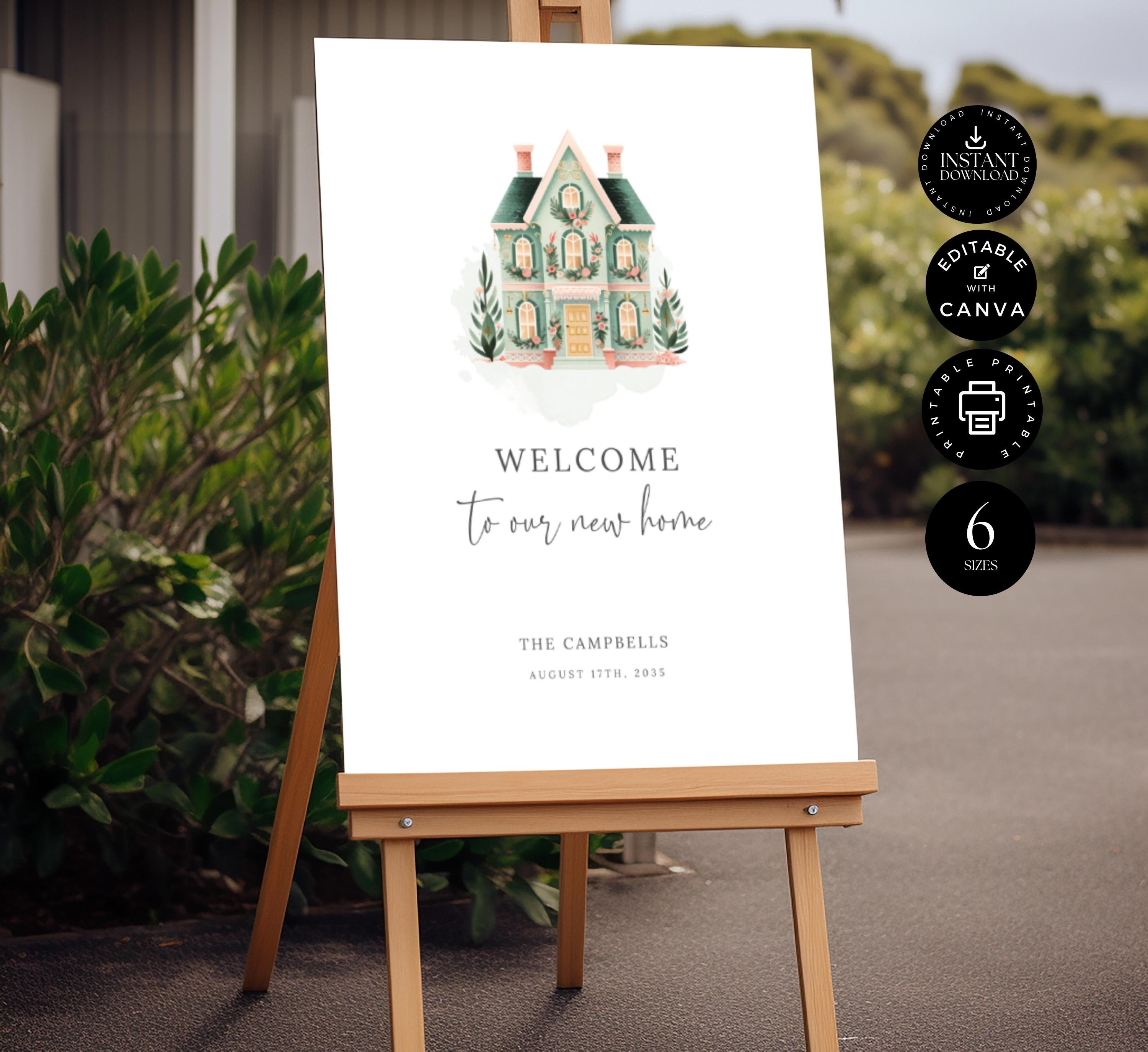Housewarming Welcome Sign Template, House Warming Party Poster, New ...
