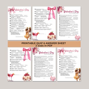 Galentine's Day Trivia Quiz & Answer, Girls Night Out, Bows Cocktails ...