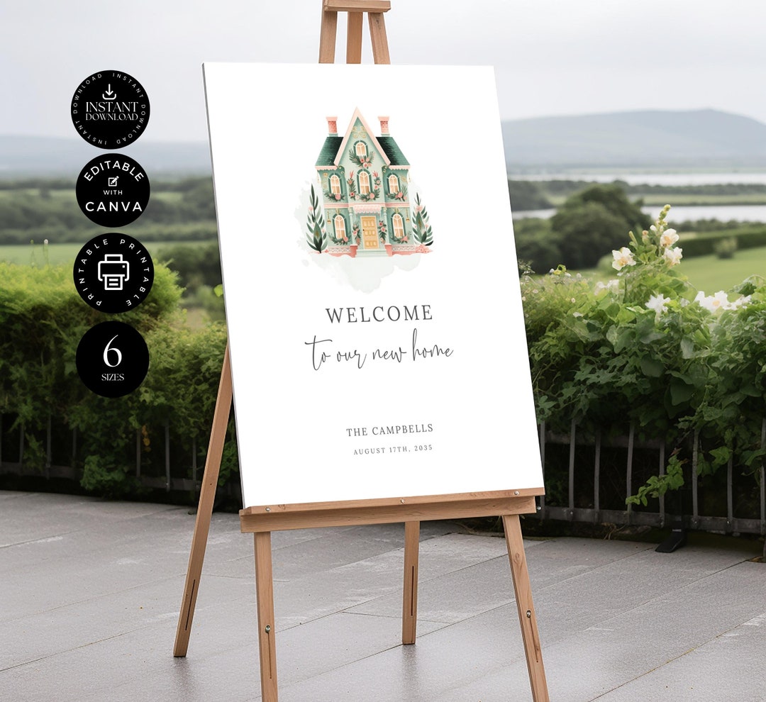 Housewarming Welcome Sign Template, House Warming Party Poster, New ...