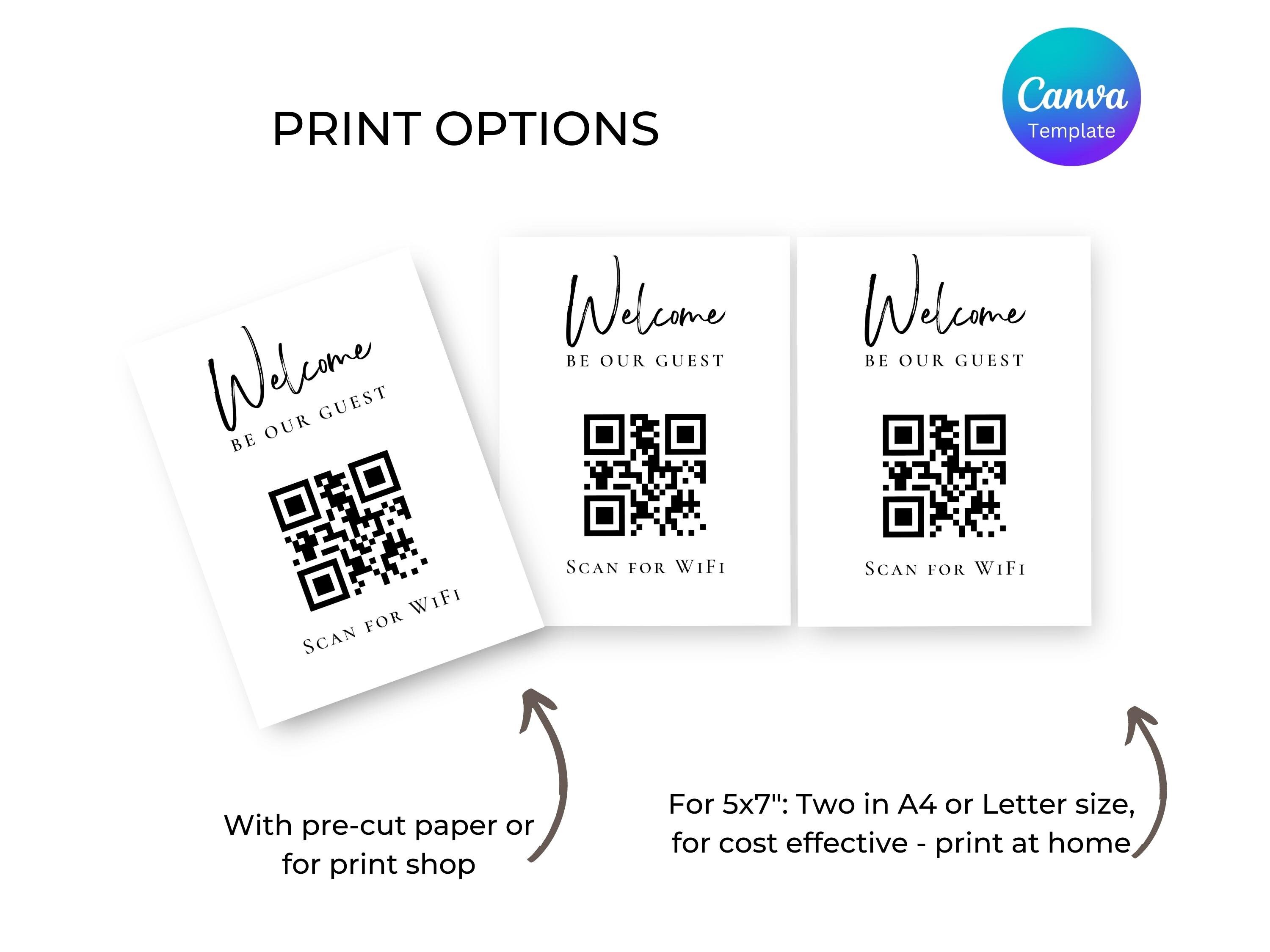 Wifi QR Code Sign | Wifi Code Sign Printable | Wifi Password Sign ...