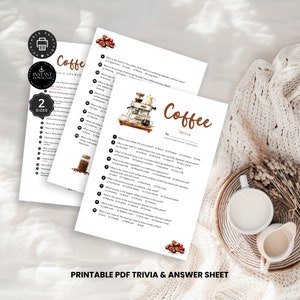 Coffee Trivia Quiz & Answer, Coffee Tasting Night, Fun Home Party ...