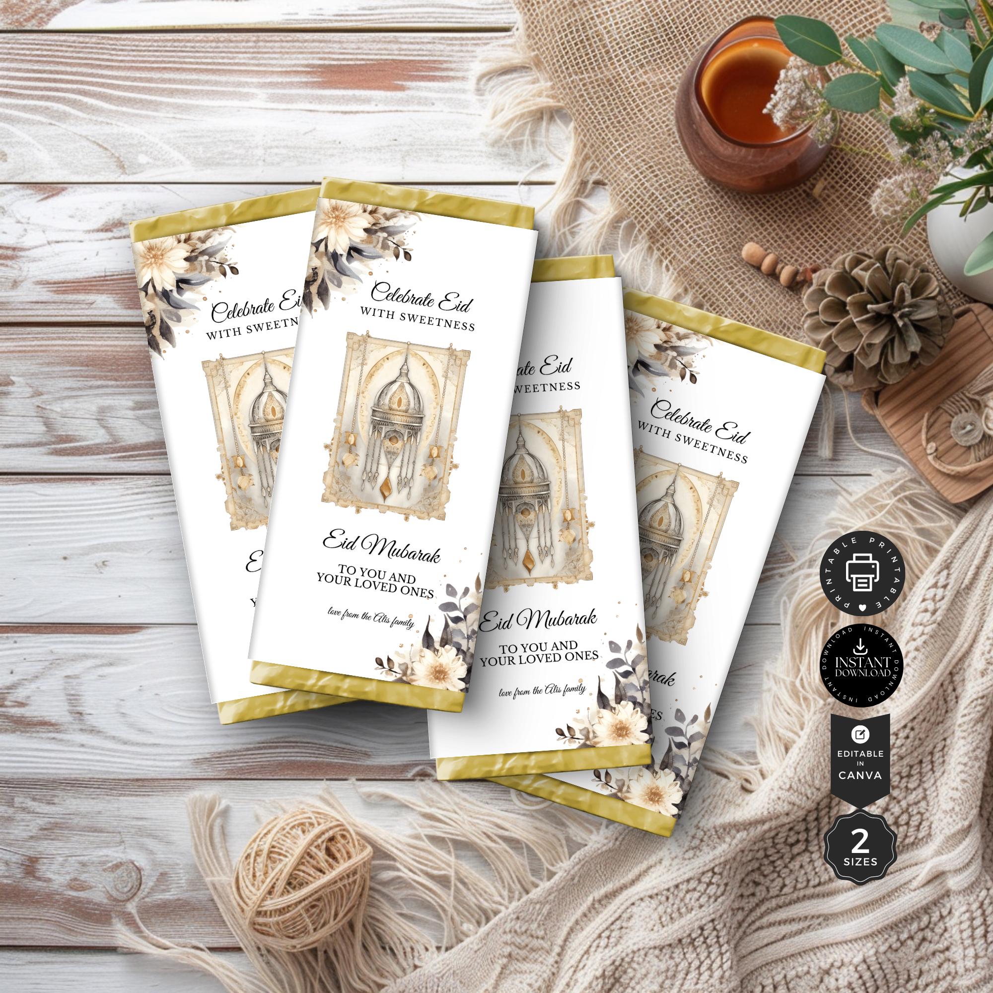 Eid Al-fitr Mubarak, Ramadan Kareem Chocolate Candy Wrapper Template ...