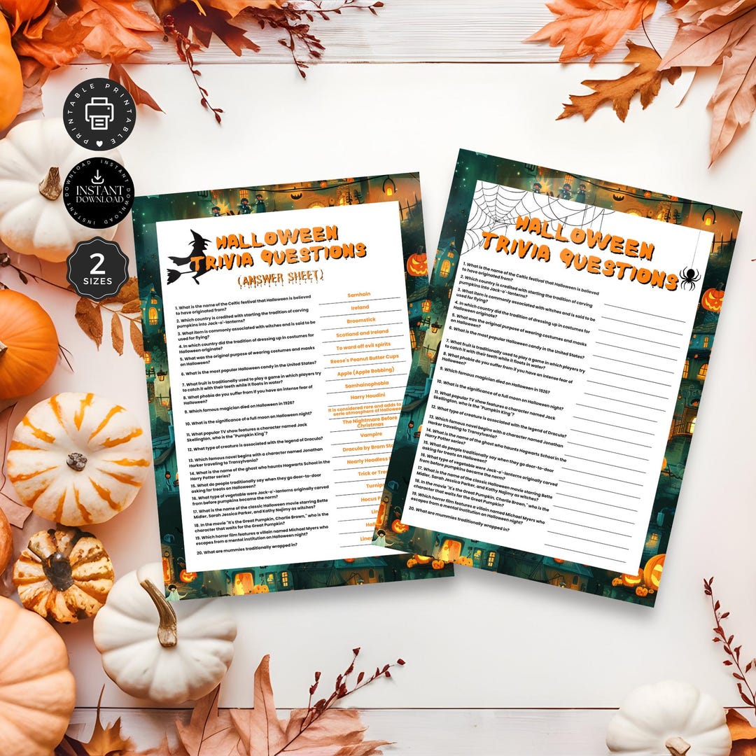 Halloween Party Trivia Game, Home Party DIY, Creepy Haunted Friday ...