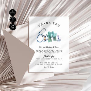 Thank You Card to Veterinarian Template, Pet Loss, Dogs, Cats, Animal ...