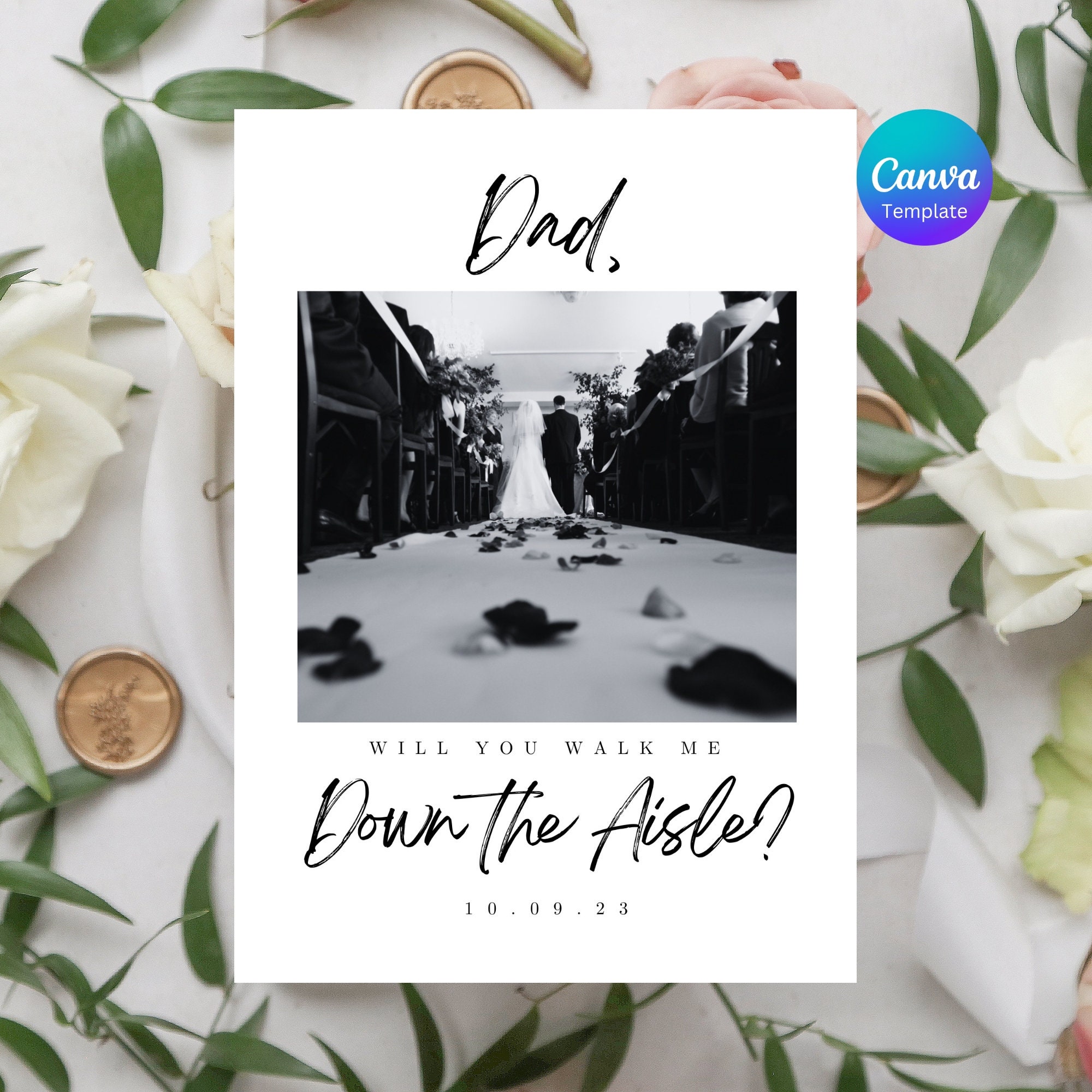 Classic Minimalist Modern Dad, Will You Walk Me Down the Aisle Proposal ...