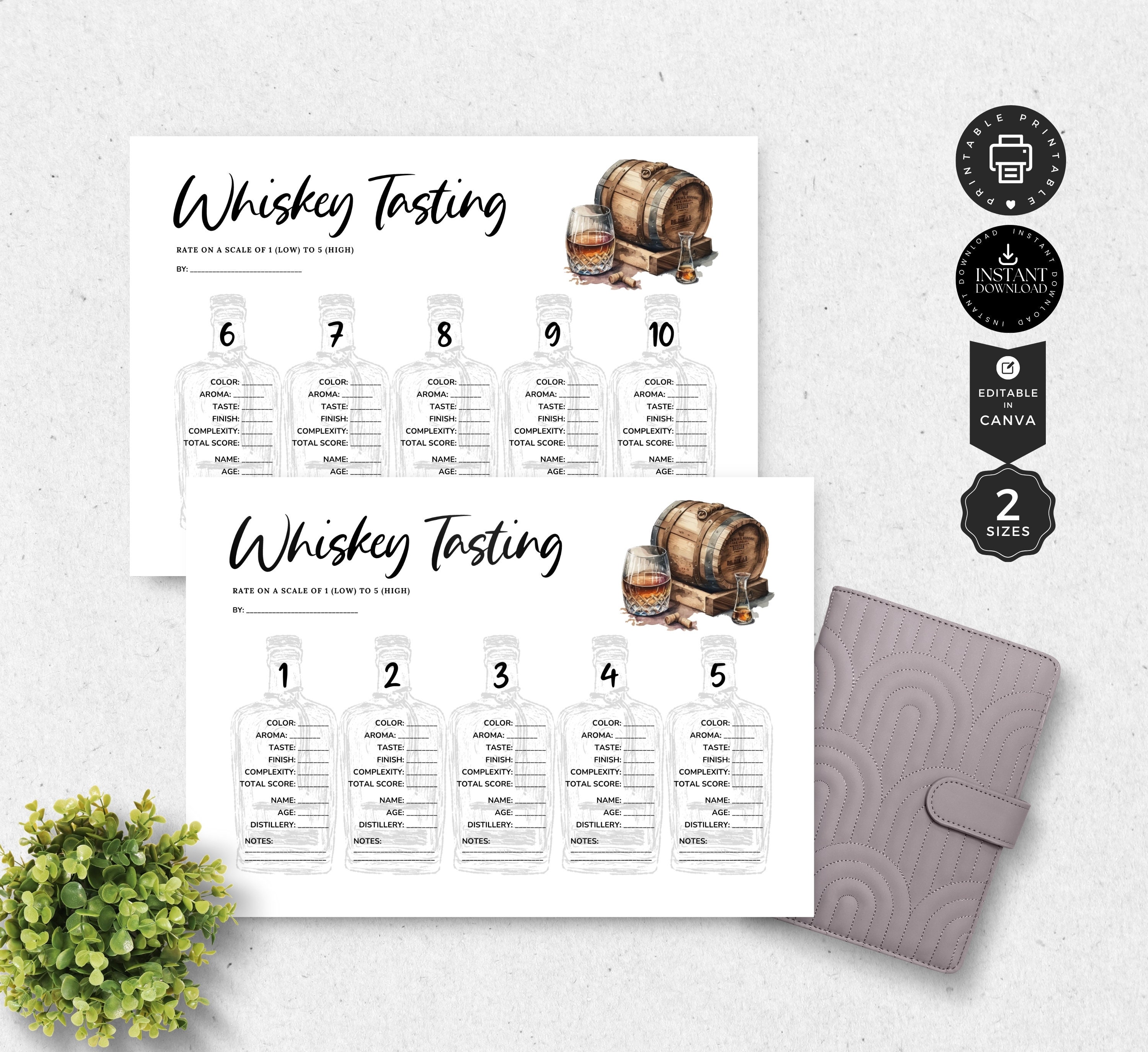 Whiskey Tasting Score Sheets Card Template, Whiskey Tasting Night ...