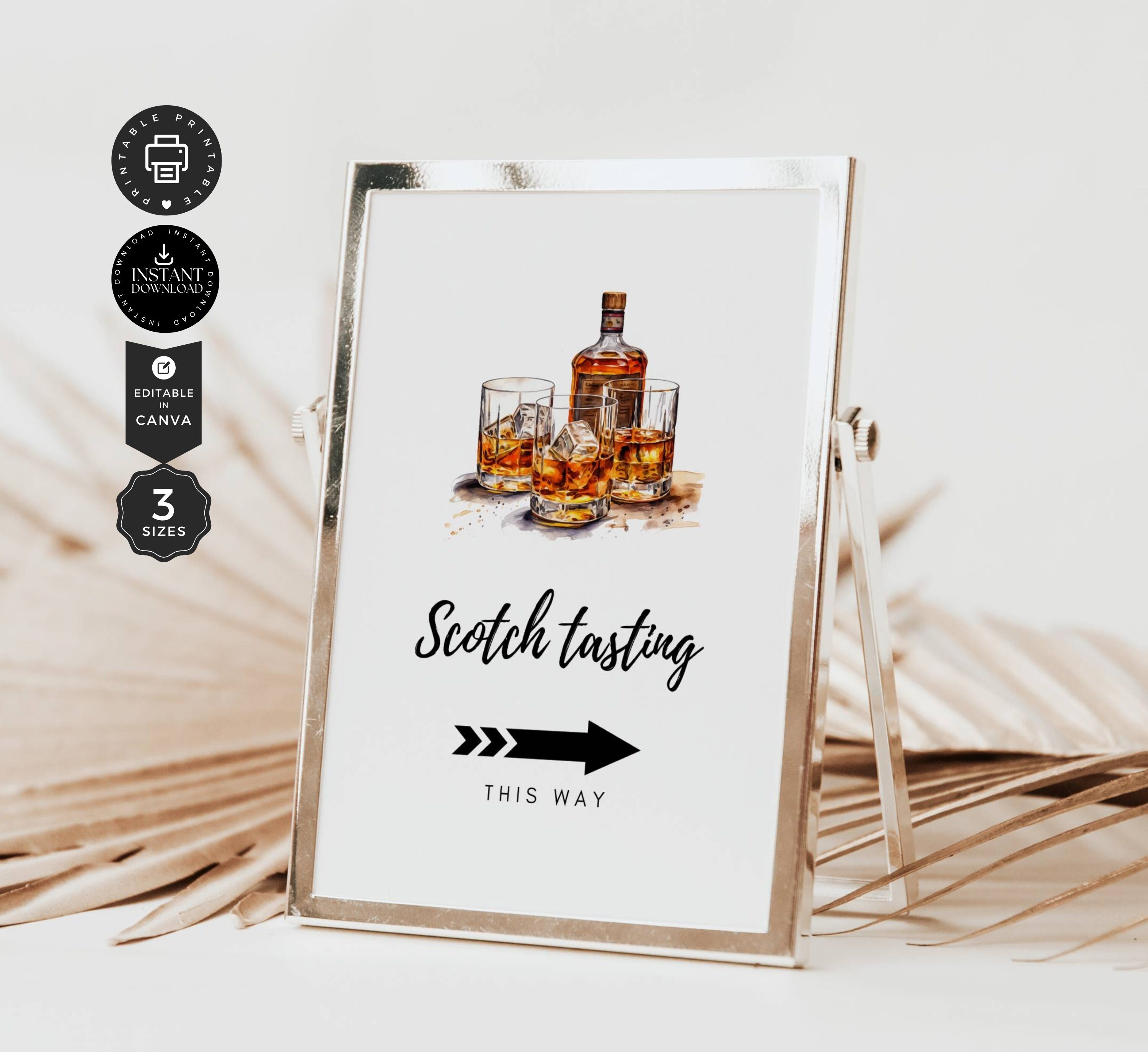 Whisky Scotch Tasting Sign Printable Template, This Way Sign Decor ...