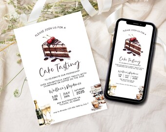 Cake Tasting Invitation Template, Home Cake Party, Sweet Cake Tasting ...