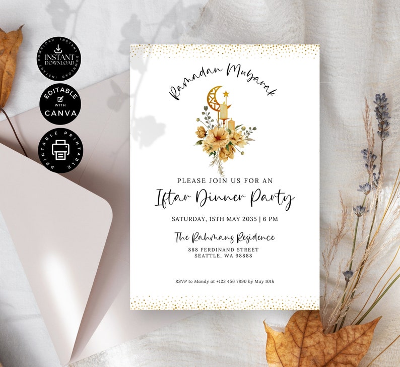 Ramadan Iftar Dinner Party Template, Mini Bundle, Invite, Evite ...