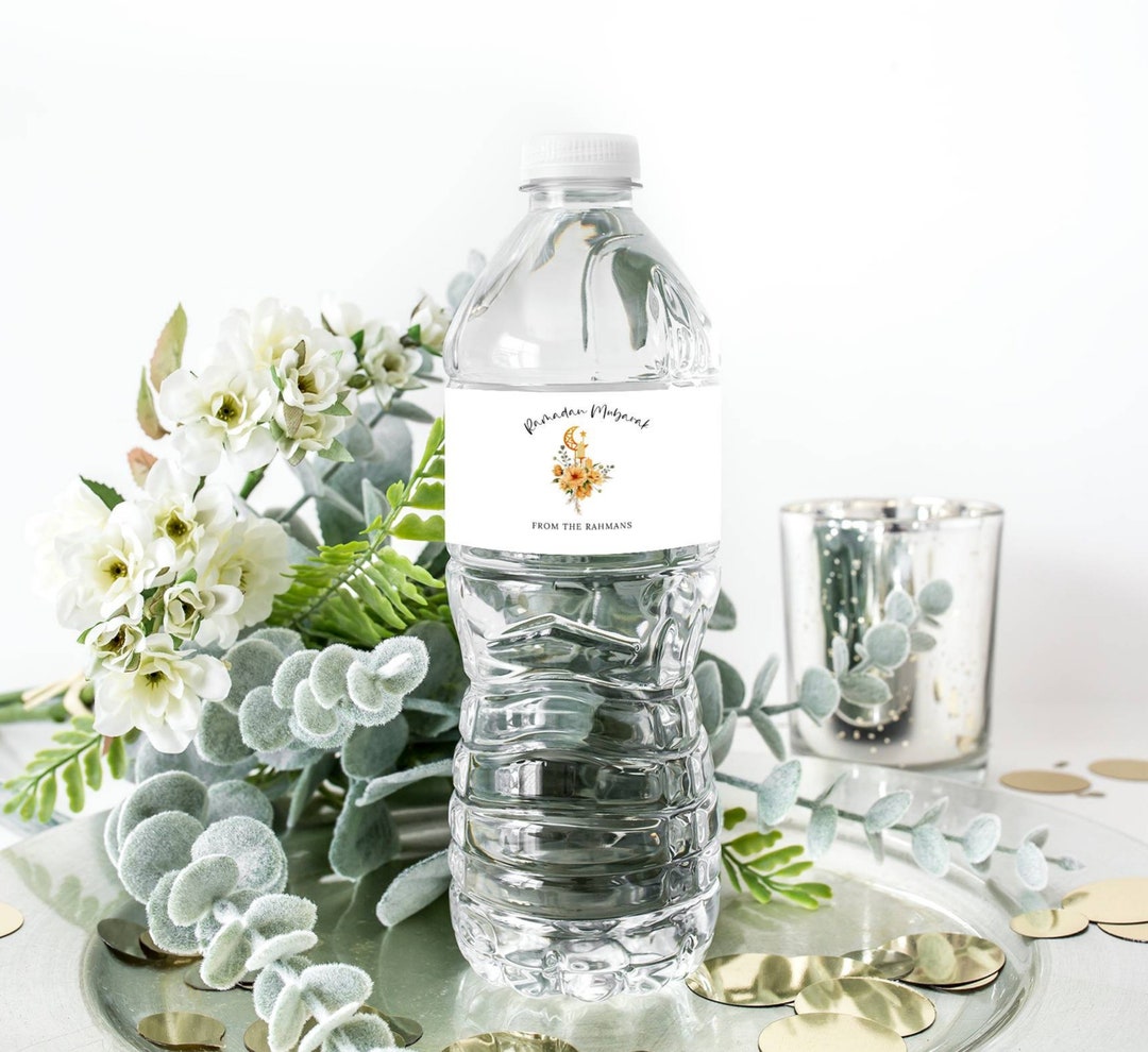 Ramadan Iftar Party Water Bottle Label Template, Sticker Favor Tag ...