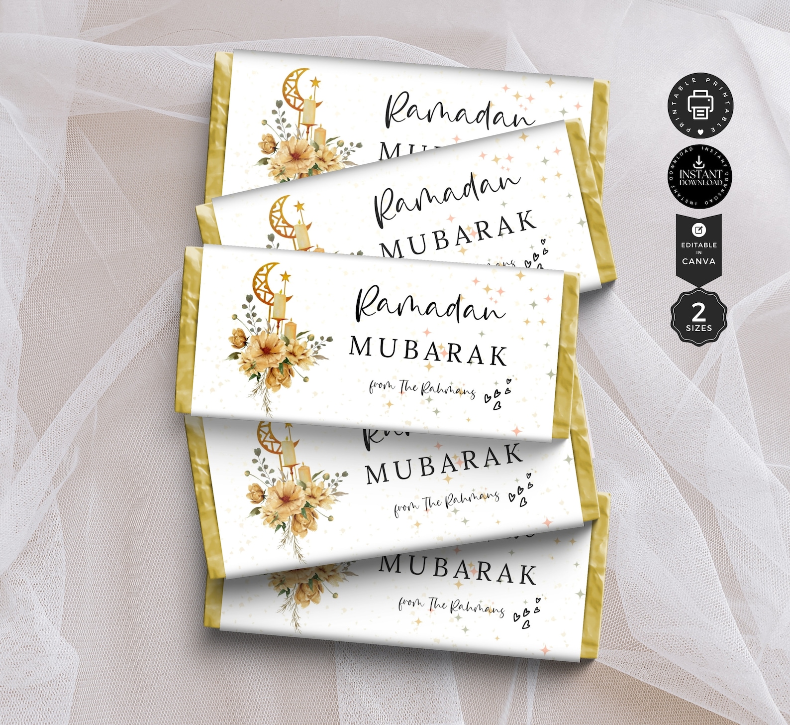 Ramadan Iftar Chocolate Candy Wrapper Template, Eid Candy Bar, Hershey ...