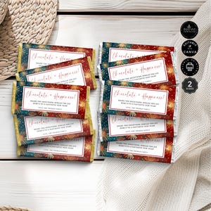 New Year's Chocolate Candy Wrapper Template, Candy Bar, Hershey & Aldi ...