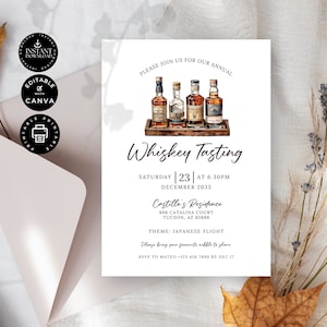 Whiskey Tasting Home Party Invitation Template, Scotch Whisky Night ...