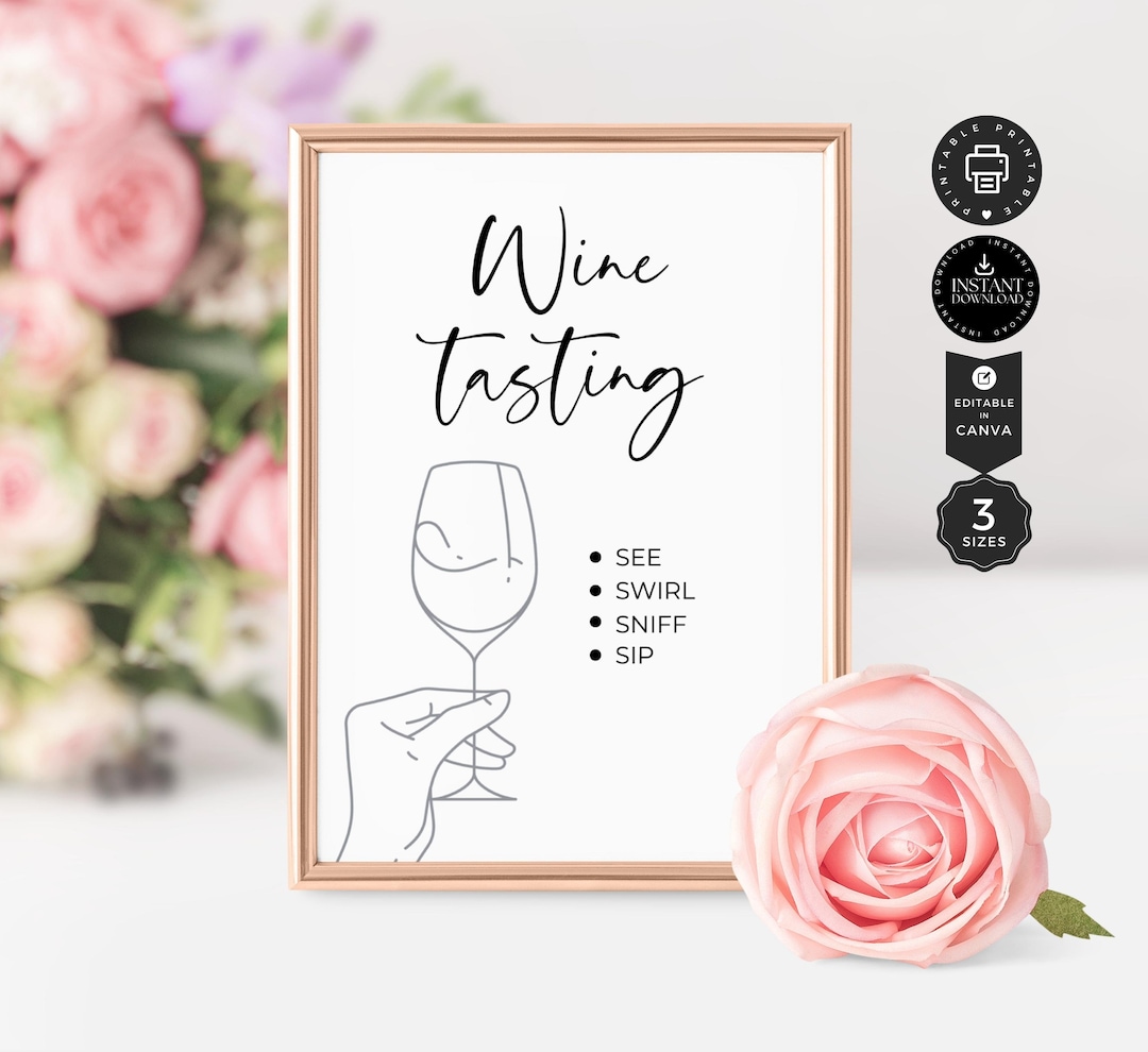 Wine Tasting Sign Printable Template, Blind Wine Tasting, Welcome to ...
