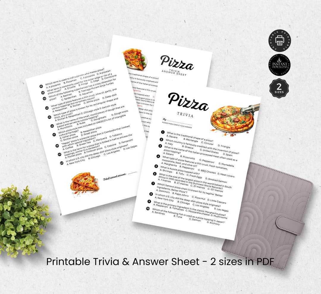 Pizza Trivia Quiz & Answer, Pizza Night, Home Party, Get Together, Fun ...