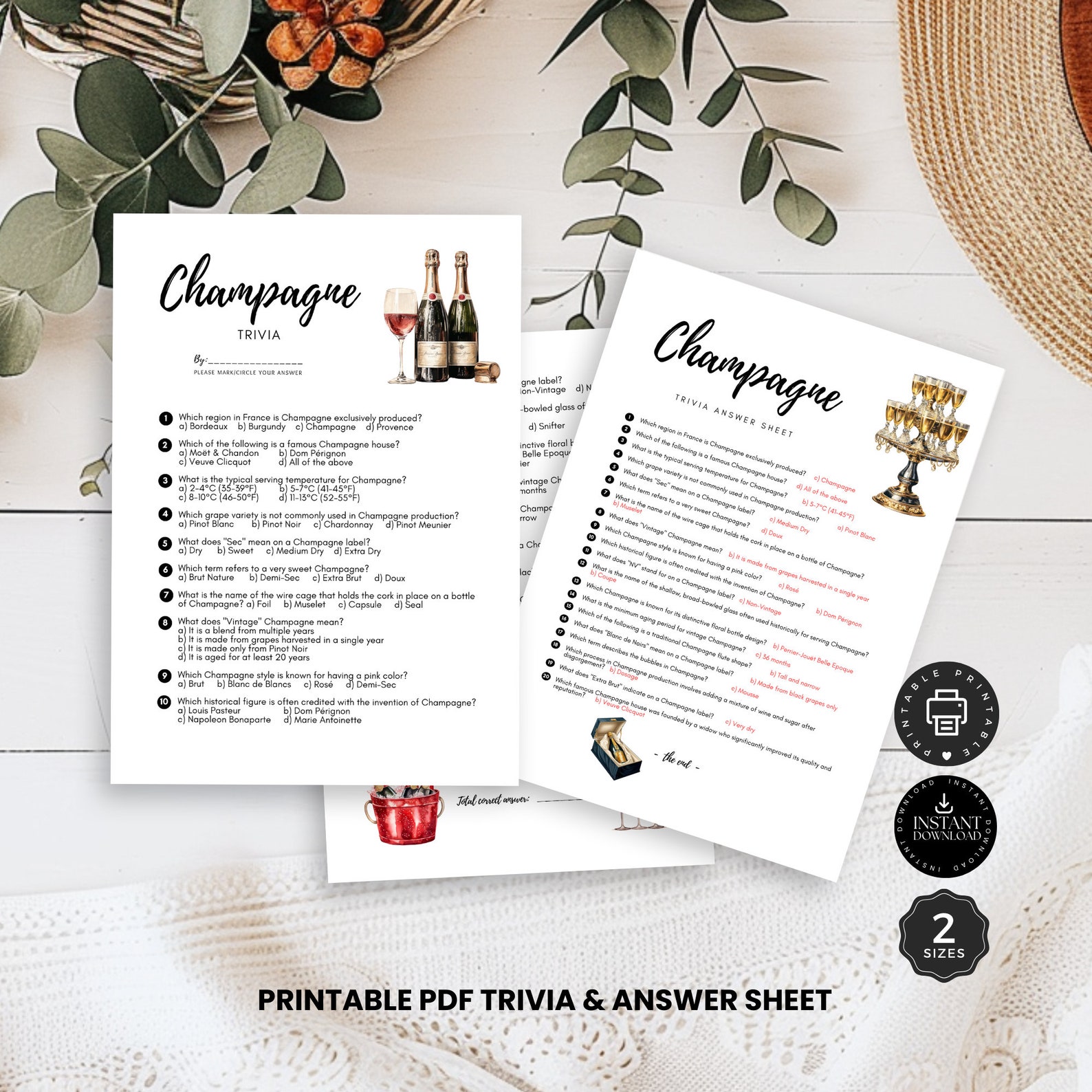 Champagne Trivia Quiz & Answer, Champagne Tasting Party Night, Get ...