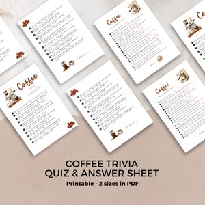 Coffee Trivia Quiz & Answer, Coffee Tasting Night, Fun Home Party ...
