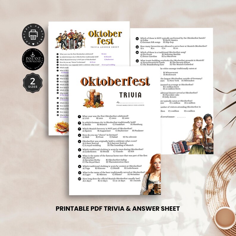 Octoberfest Trivia, Quiz, Printable Questions & Answer, Fun Beer Lovers ...