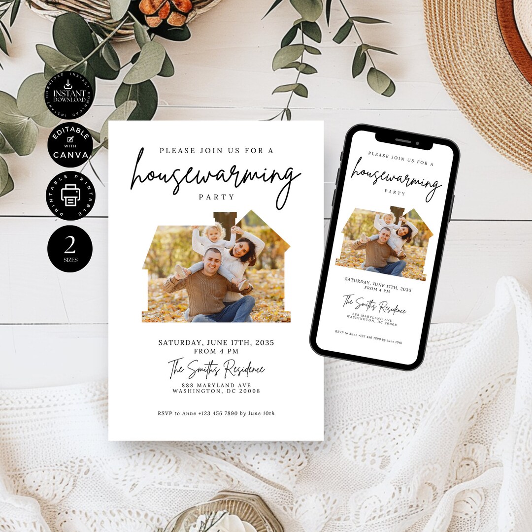 Housewarming Invitation Template, Electronic House Warming Party Evite ...