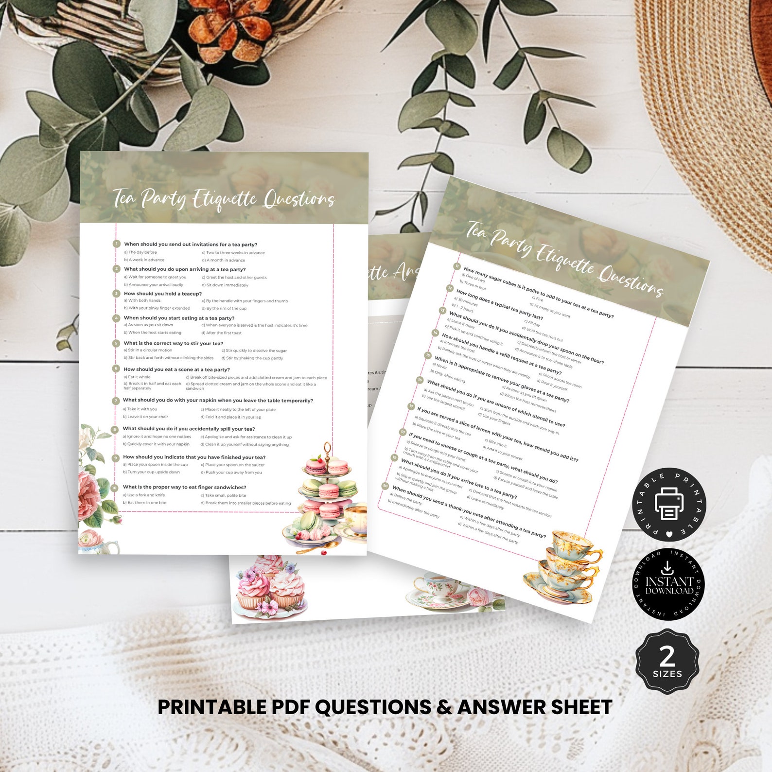 Tea Party Etiquette Question & Answer, High Tea Manners, Trivia, Tea ...