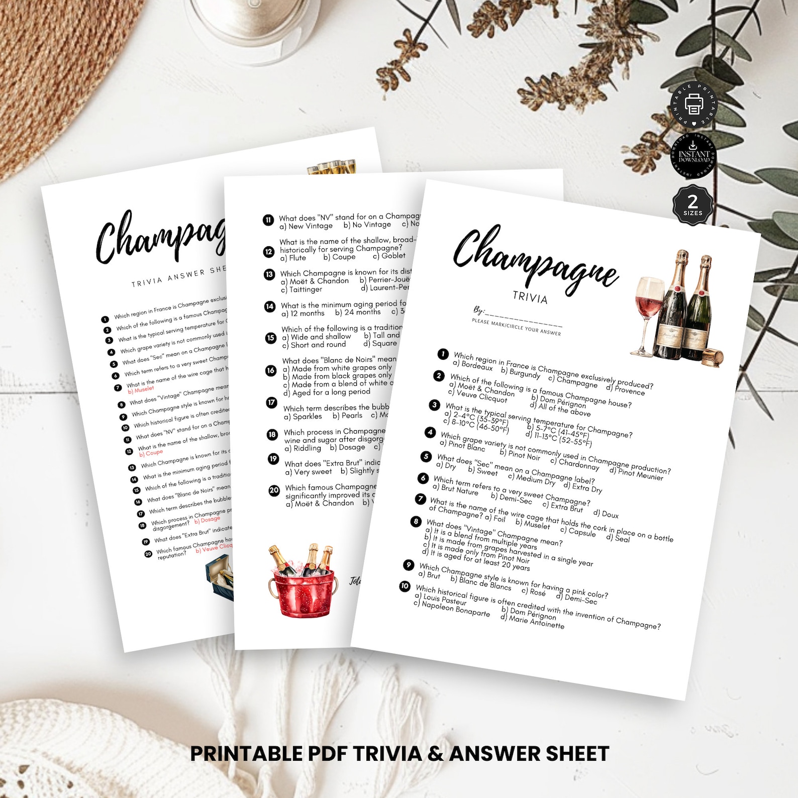 Champagne Trivia Quiz & Answer, Champagne Tasting Party Night, Get ...