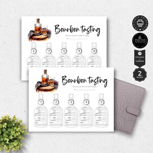 Whiskey Bourbon Tasting Score Sheets Card Template, Bourbon Night ...