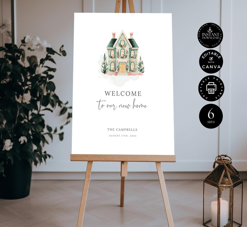 Housewarming Welcome Sign Template House Warming Party - Etsy