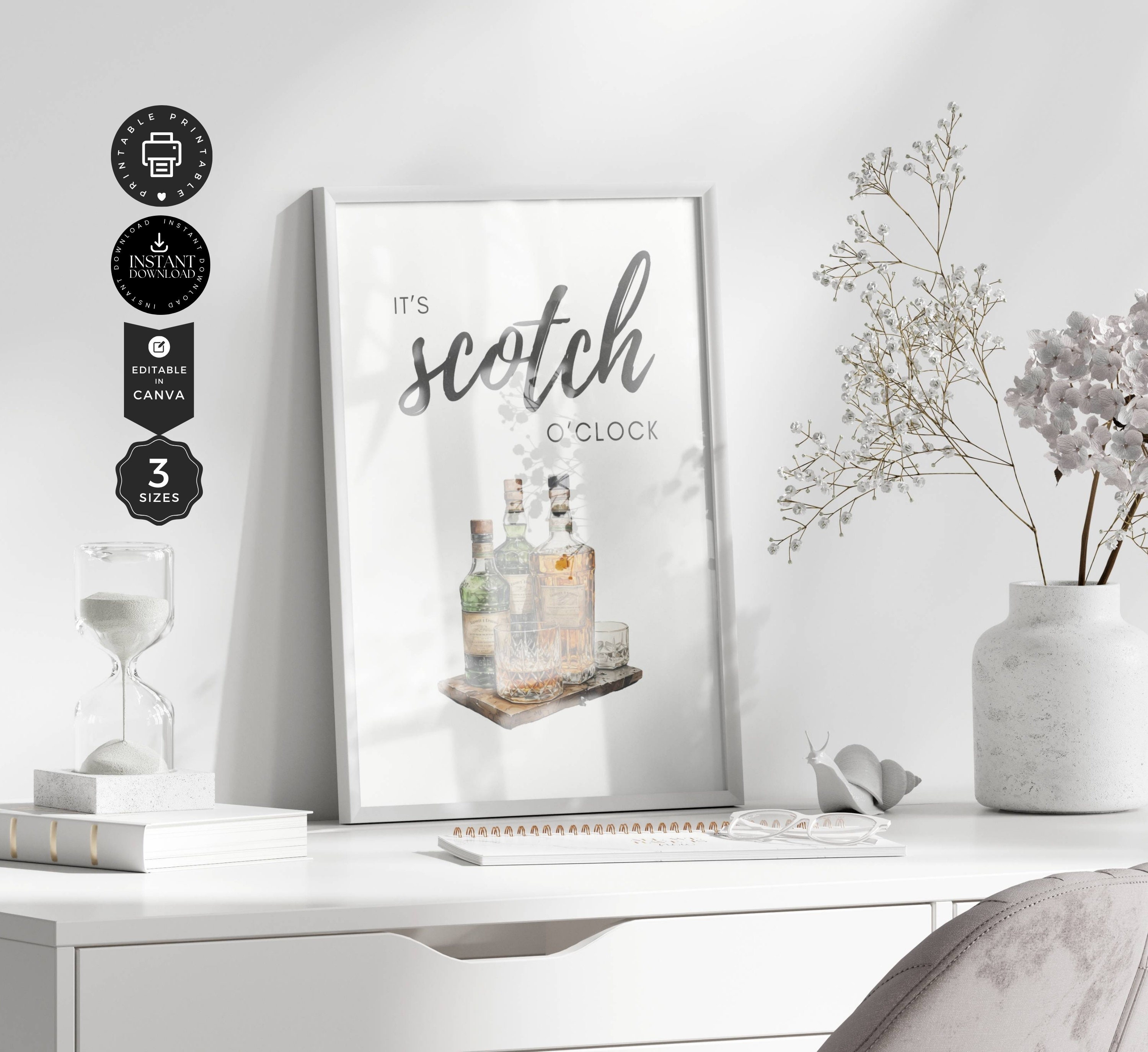 Whisky Scotch Tasting Sign Printable Template, It's Scotch O'clock ...