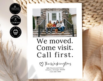Moving Announcement Template We Moved New Home Card Change of Address ...