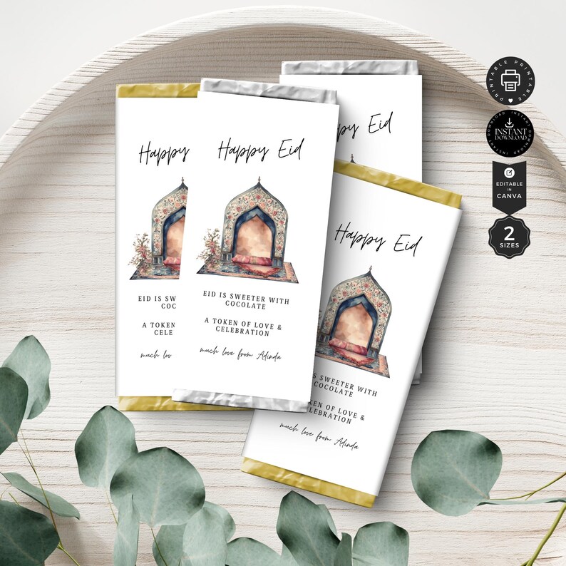 Eid Al-fitr Mubarak, Ramadan Kareem Chocolate Candy Wrapper Template ...