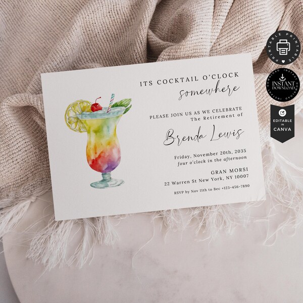 Retirement Invitation Clock - Etsy