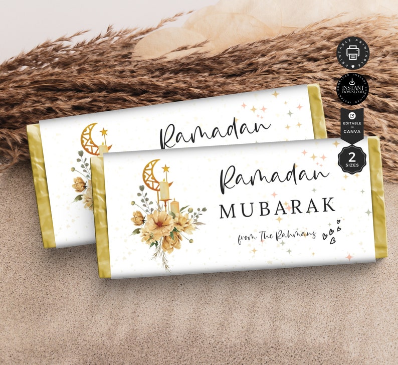 Ramadan Iftar Chocolate Candy Wrapper Template, Eid Candy Bar, Hershey ...