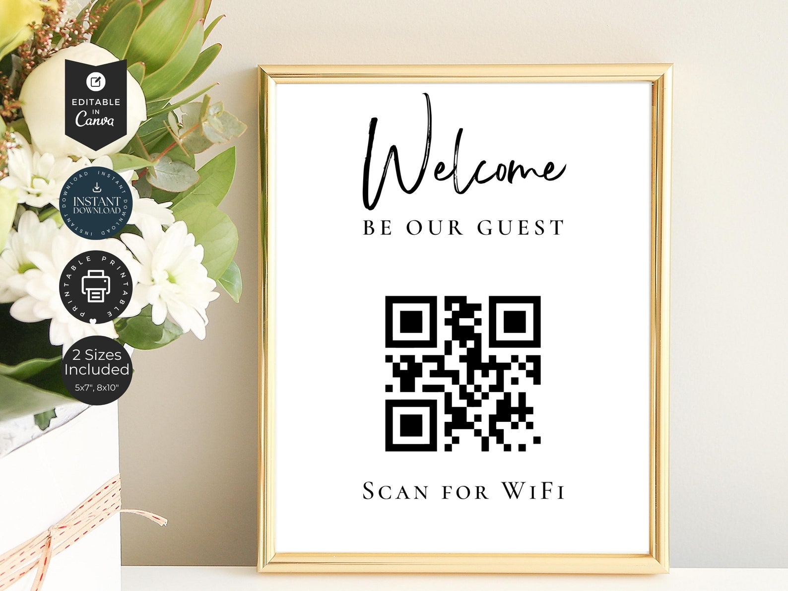 Wifi QR Code Sign | Wifi Code Sign Printable | Wifi Password Sign ...