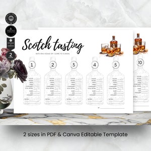 Whisky Scotch Tasting Score Sheets Card Template, Scotch Night ...