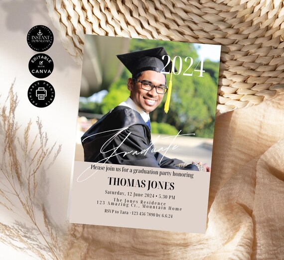 Boy Graduation Announcements Invitations Senior Boy 5x7 Flat