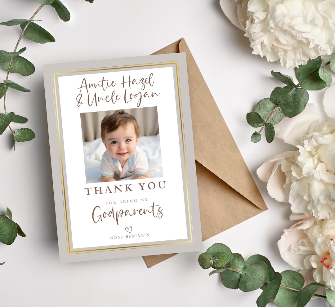 Modern Thank You for Being My Godparents Card Template, Will You Be My ...