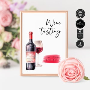 Wine Tasting Sign Printable Template, Blind Wine Tasting, Welcome to ...