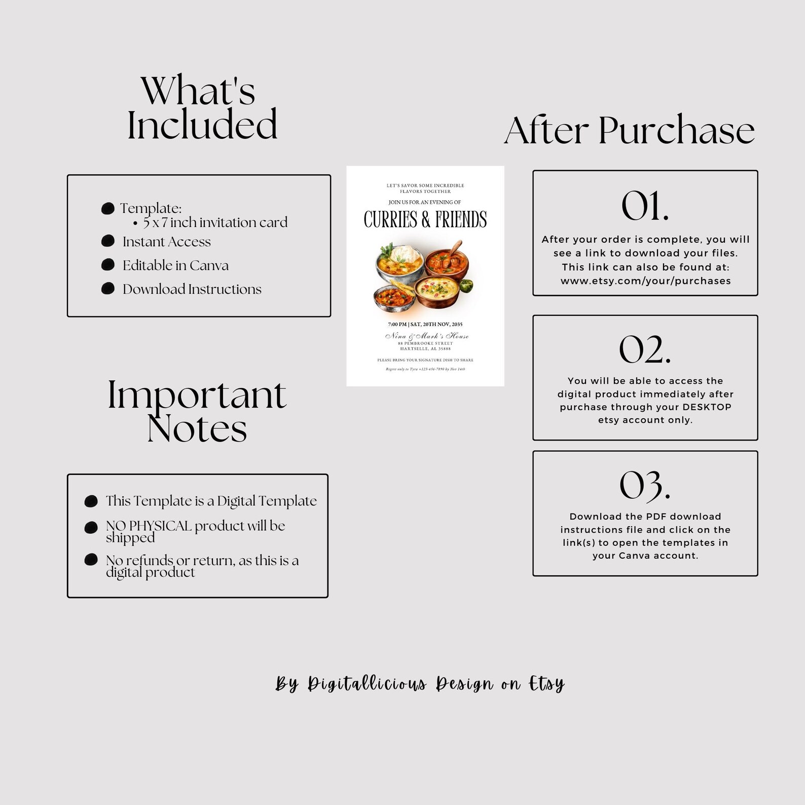 Curry Night Dinner Party Invitation Template, Curries and Friend ...
