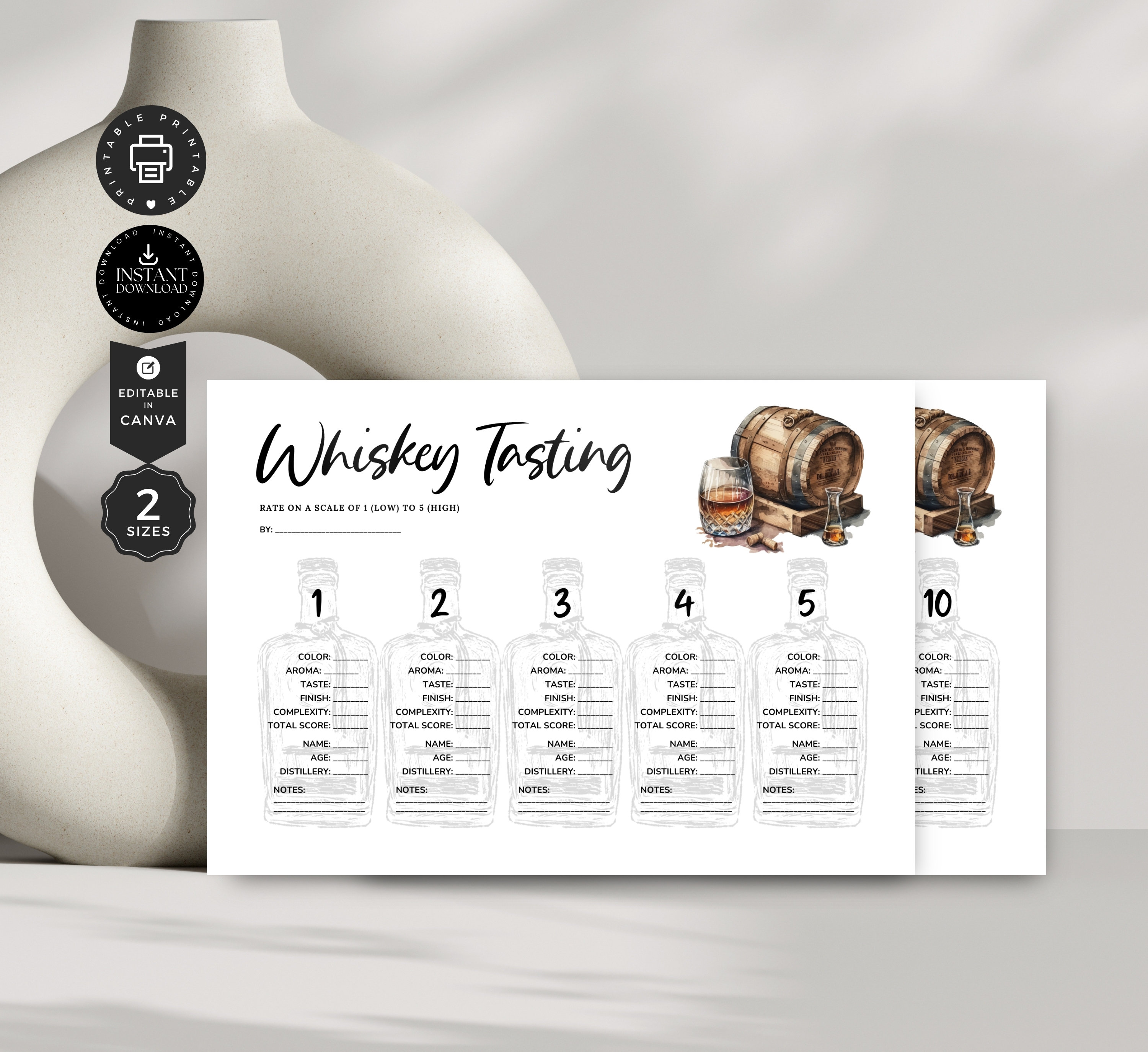 Whiskey Tasting Score Sheets Card Template, Whiskey Tasting Night ...