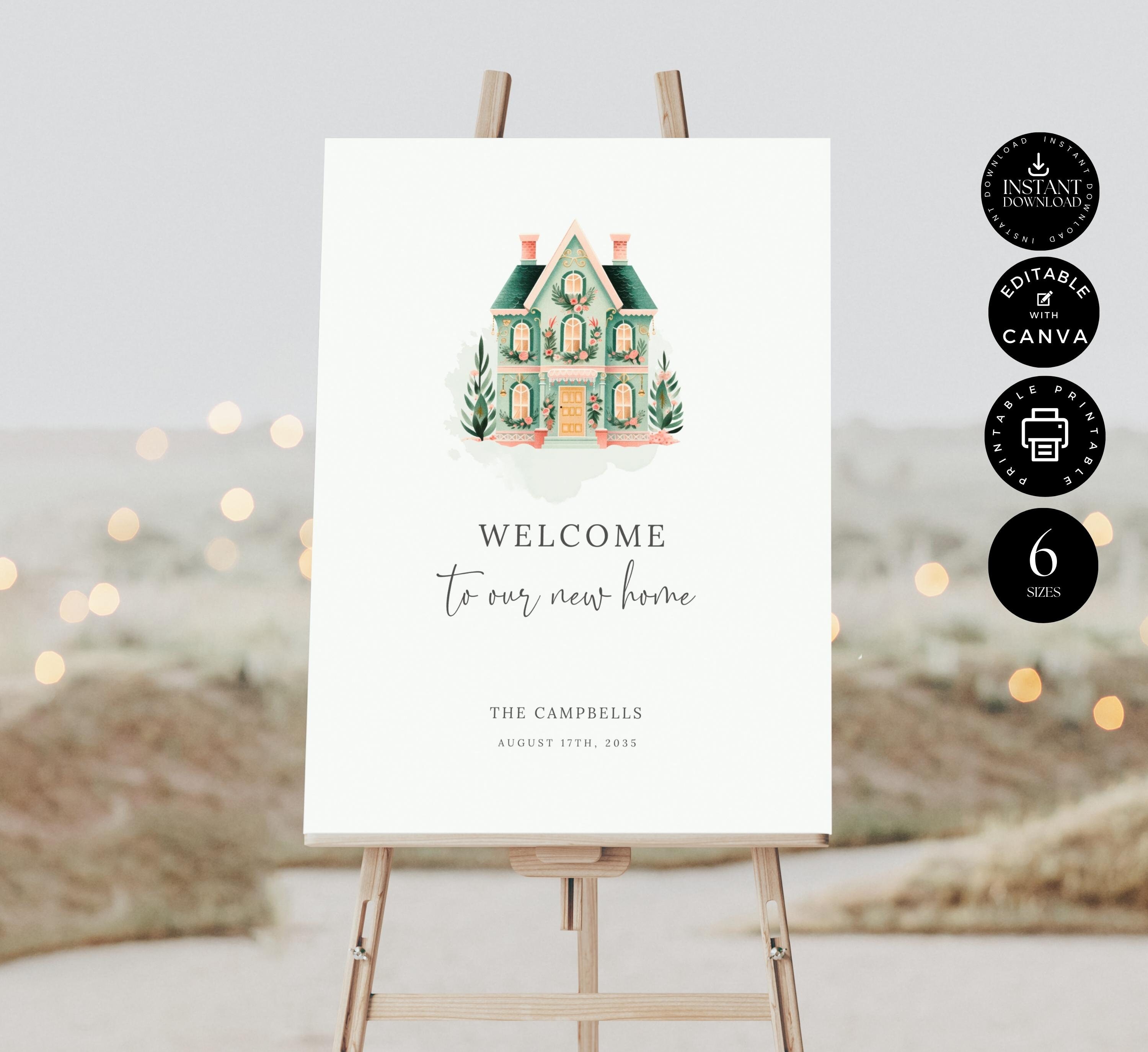 Housewarming Welcome Sign Template House Warming Party - Etsy
