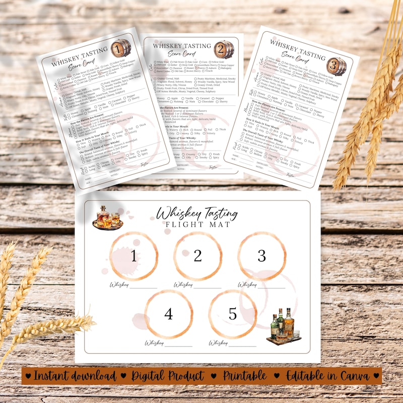 Whiskey Flight Cards - Etsy